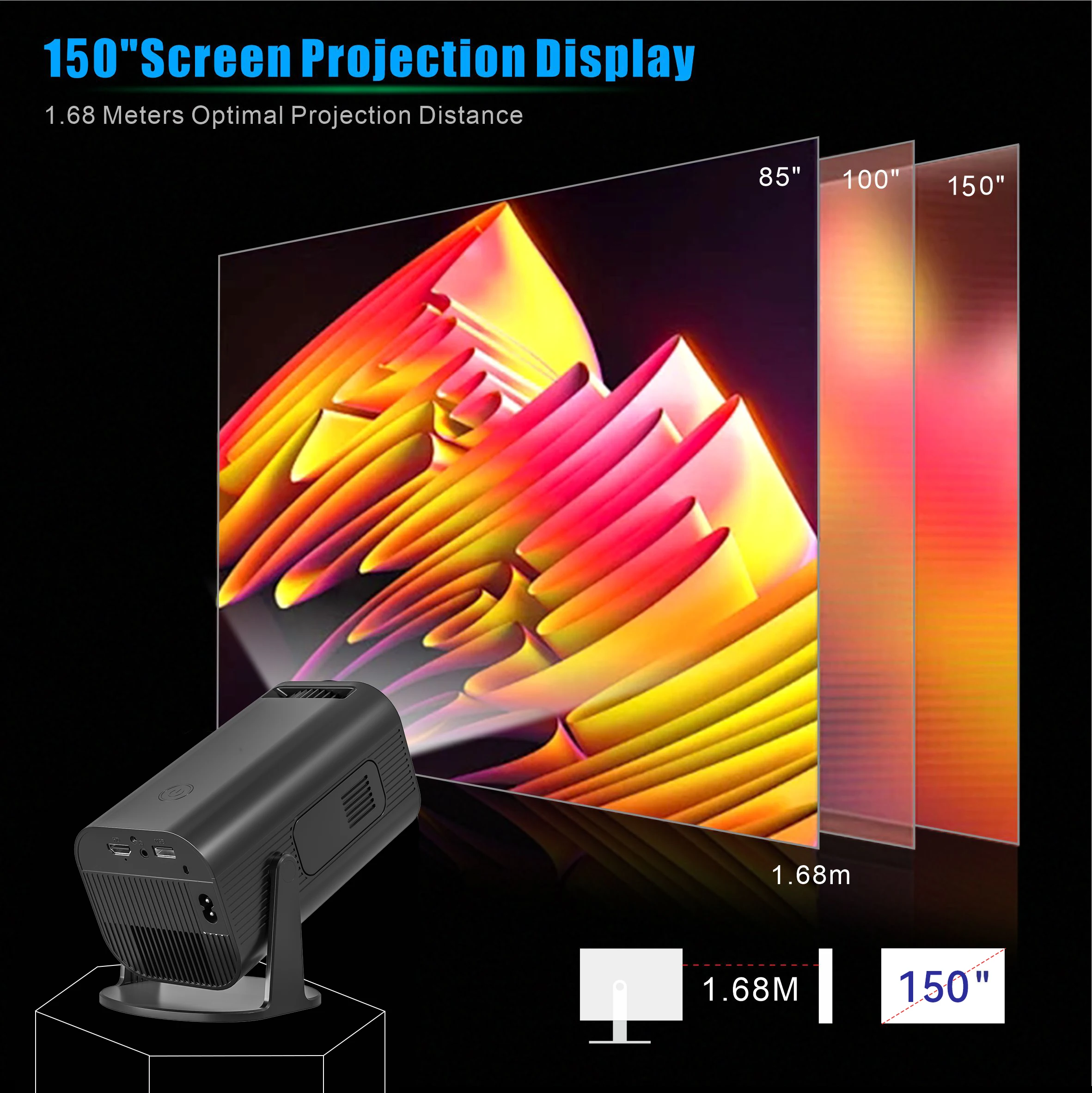 Wholesale HY320Mini 4k Portable Projector Dual WiFi BT LCD Android 11 ...