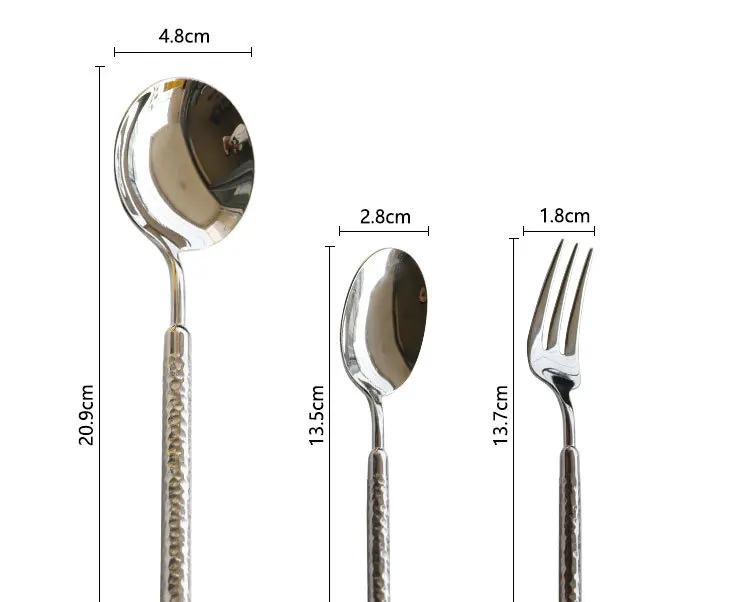 Hammer Western Food Knife, Fork and Spoon - 304 Stainless Steel