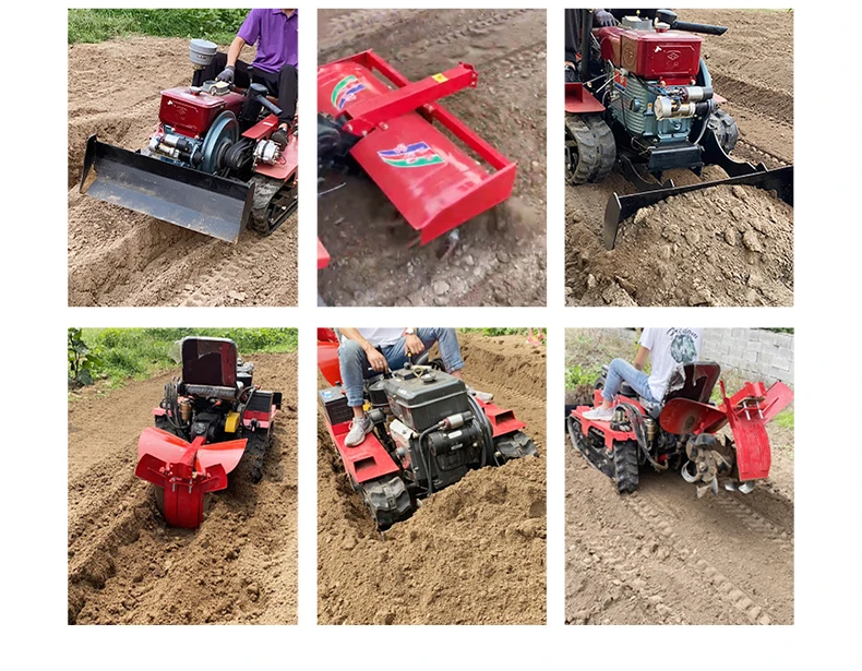 35hp Walking Tractor Rototillers Cultivators Rotary Micro Mini Crawler ...