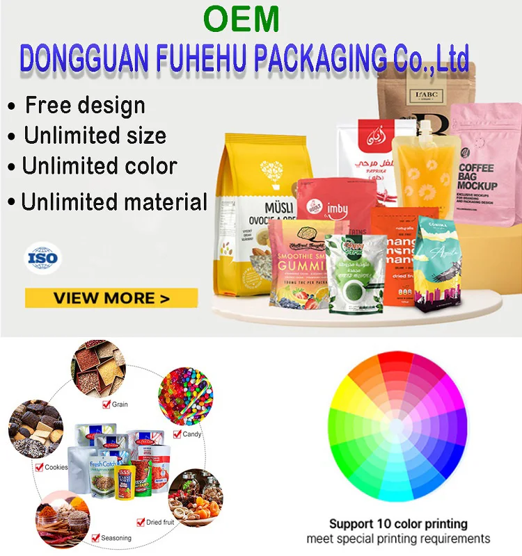 Custom Printed Fast Food Packaging Pouches Stand Up Retort Plastic ...