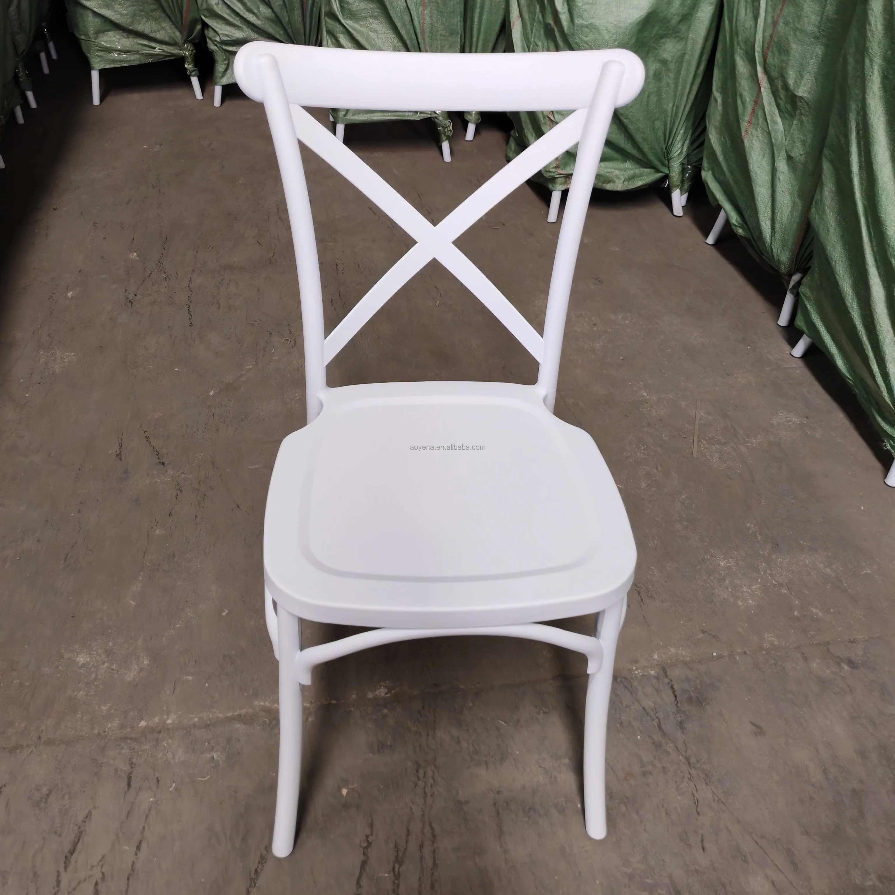 Hot Sales Wedding Chairs White PP Plastic Cross Back Chair| Alibaba.com