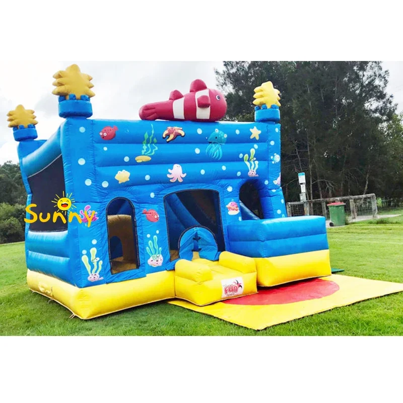 Ocean kids Inflatables Castle Bouncy Jumping Beach Combo Bouncer Slide ...