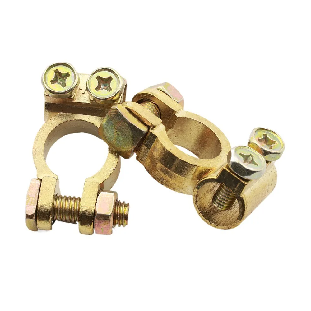 Screw Connection Positive And Negative Brass Connector Battery Terminal ...