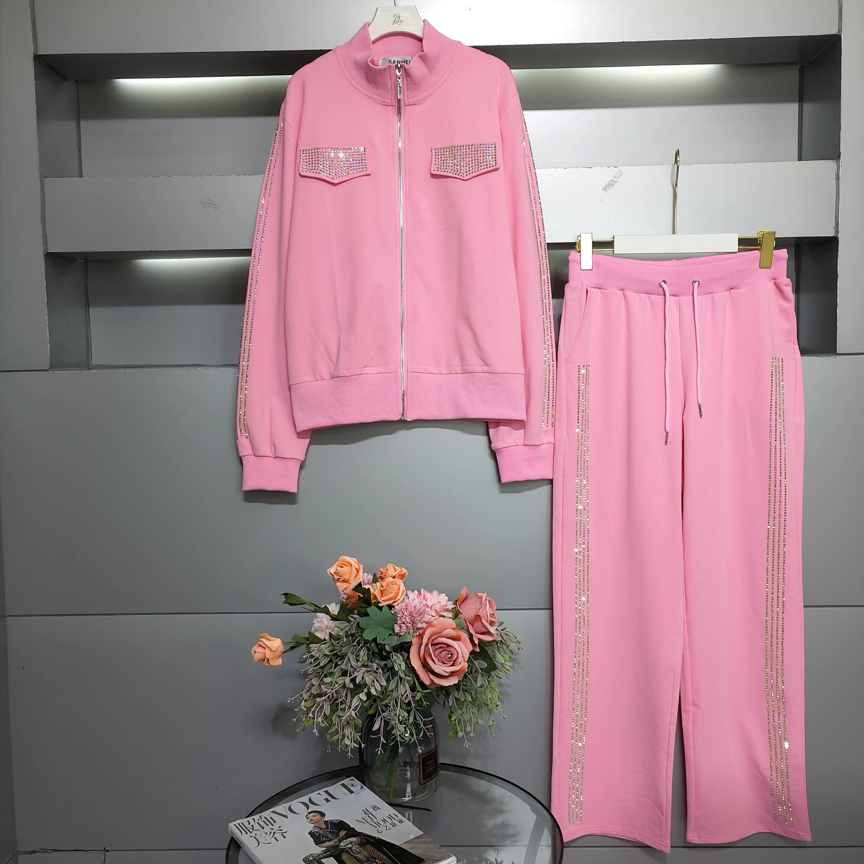 Custom Logo Oem Odm Women Casual Suits Two Piece Pants Set Tracksuit ...
