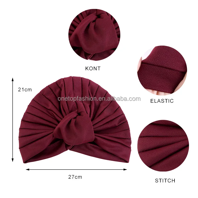 New African Turban Head Wrap Big Knot Muslim Turban Hats Twisted Head ...