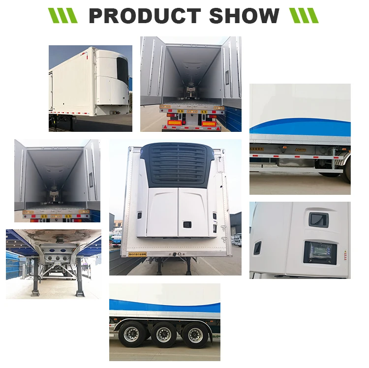 12 Wheels Reefer Dry Van Trailer 40tons 3 Axles Refrigerated Trailer ...