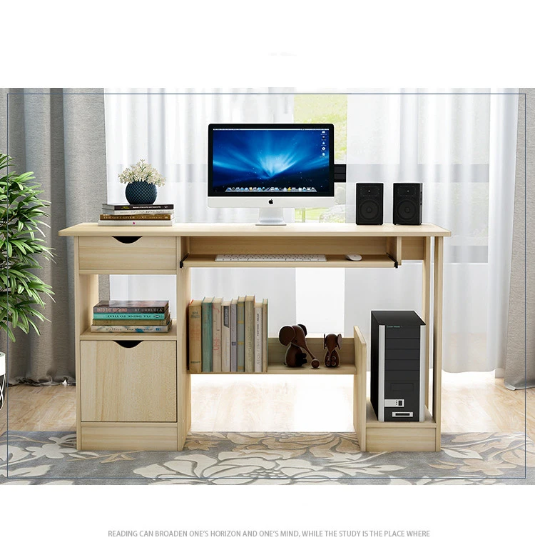 Simple Modern Office Large Desktop Computer Desk With Drawer And Storge ...