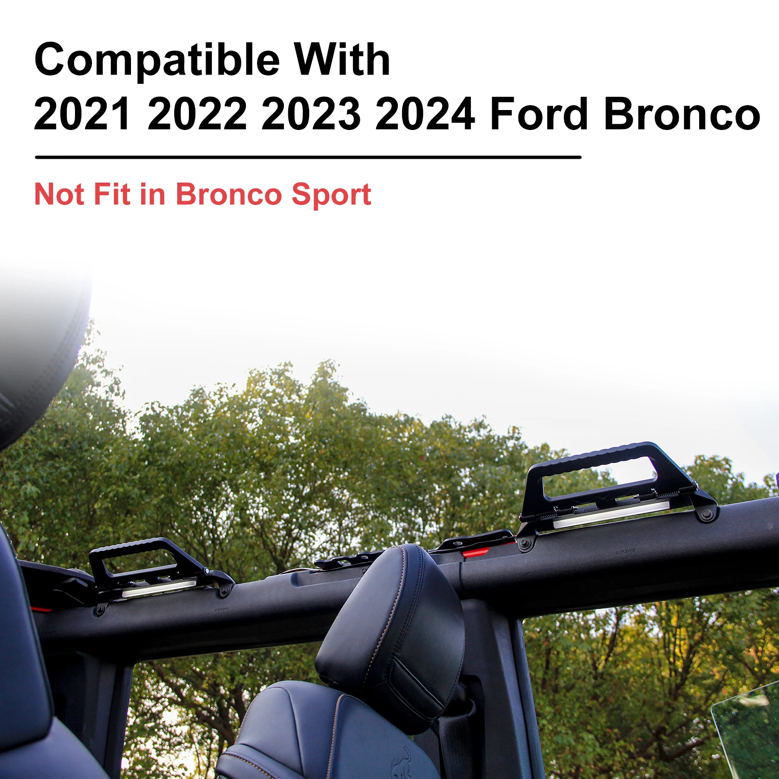 For 2021 2022 2023 2024 Rear Bronco Front Grab Handles For Safe Rear ...