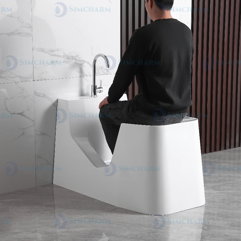 W08A 2024 New Muslim Prayer Basin Acrylic Material Wudu Foot Washer ...