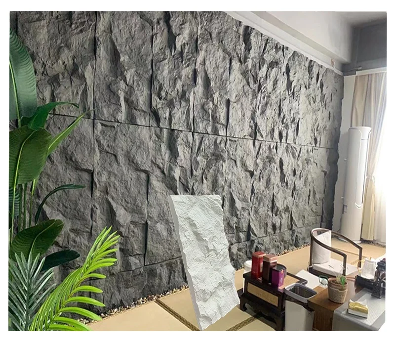 Interior Decorative Faux Stone Wall Cladding PU Rock Veneer