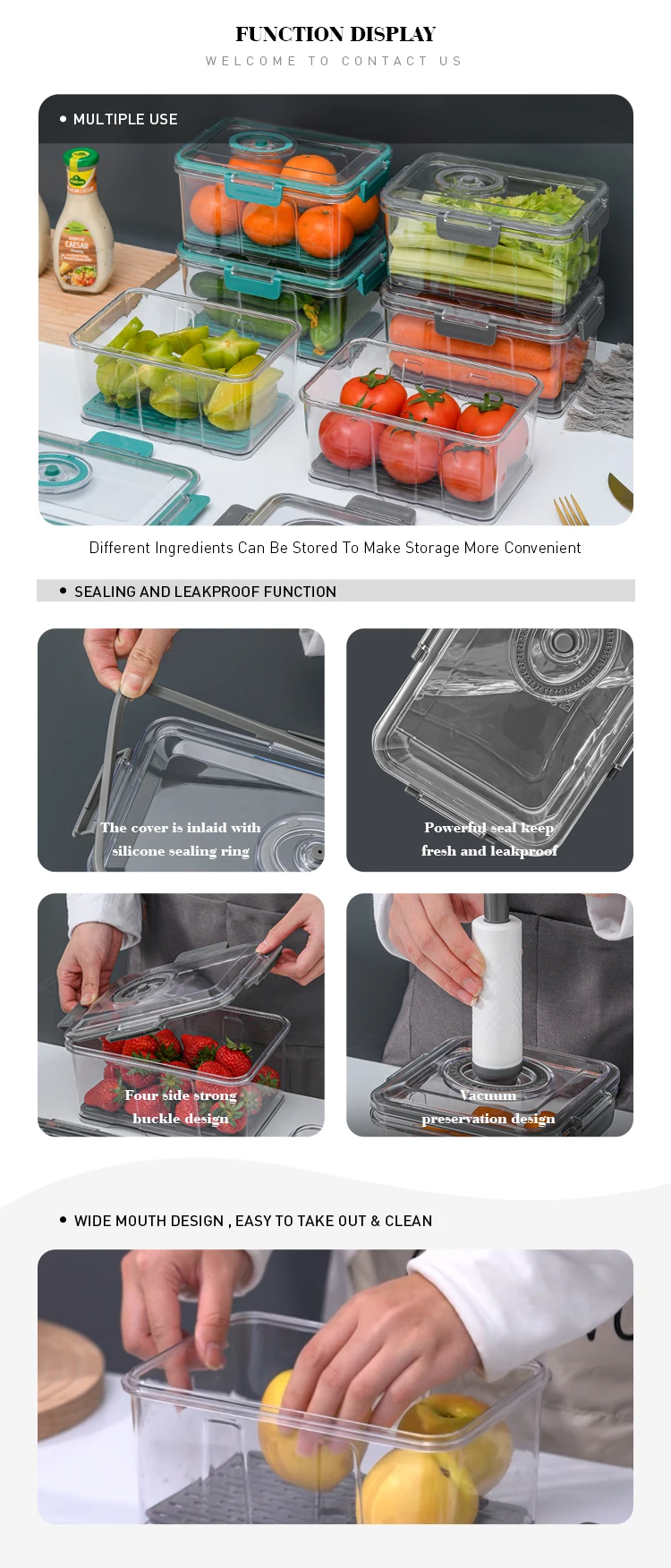 Airtight Plastic Vacuum Food Storage Containers - Keep Food Fresh!