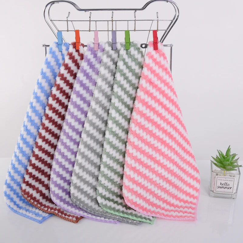Microfiber Cleaning Dish Cloth Thickened Double-layer Soft Absorbent ...