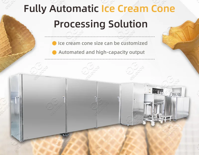 Industrial Fully Automatic Crispy Waffle Sugar Cone Making Machine ...