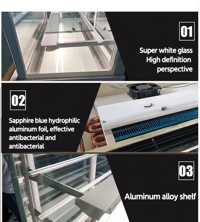 Mini Cake Freezer Refrigerated Showcase Showcase Counter Top Glass Cake ...