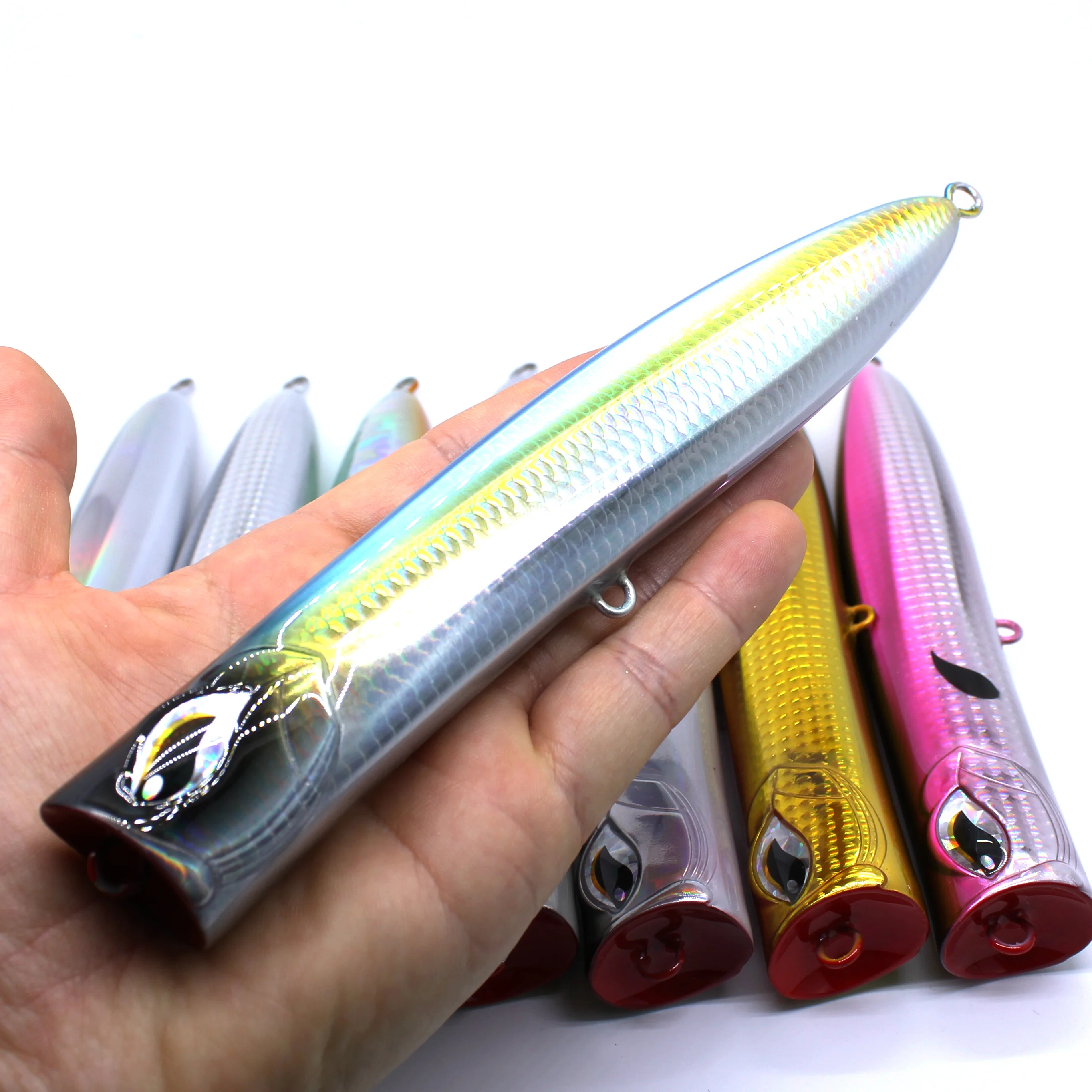 Bionic Floating Topwater Fishing Lures Popper 190mm 65g Rattle Swimmer Bass Lure 1PC Wire ...