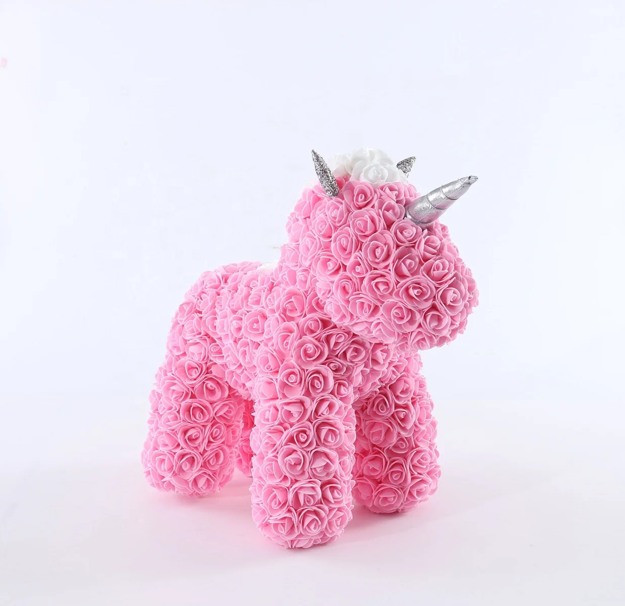 Wholesale Pink Unicorn For Gifts 35cm Rose Unicorn Design Rose Bear ...