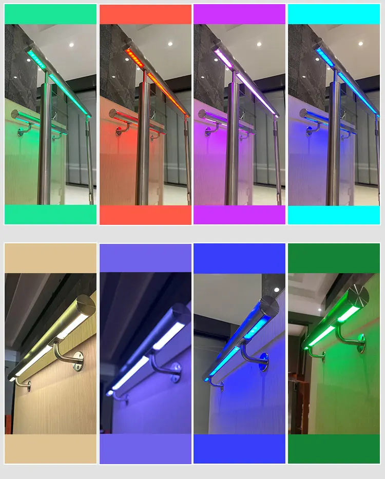 Stainless Steel LED Handrail Railing Design for Stairs