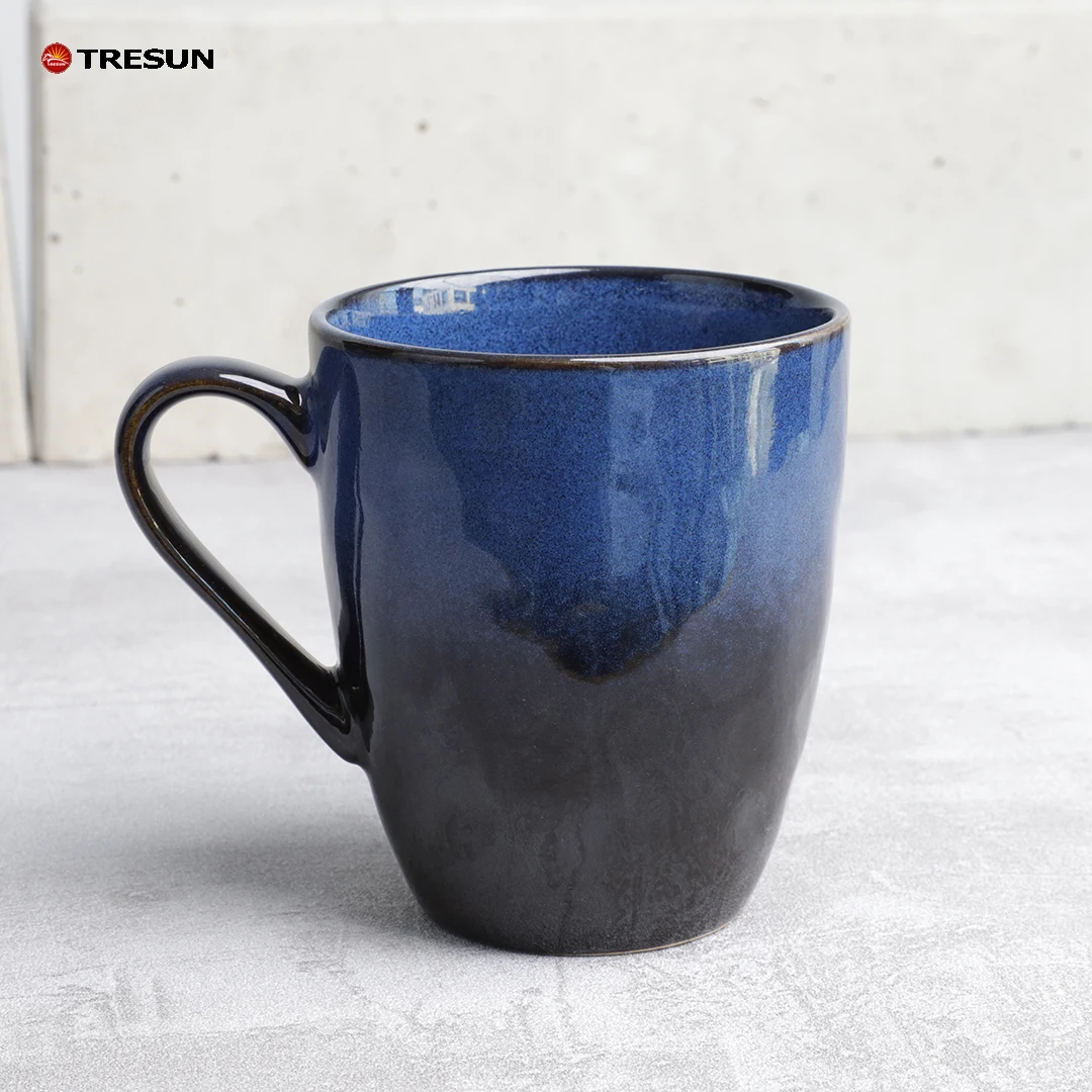 Alibaba.com: 16 Pcs Vintage Blue Ceramic Reactive Glaze Nordic Plates ...