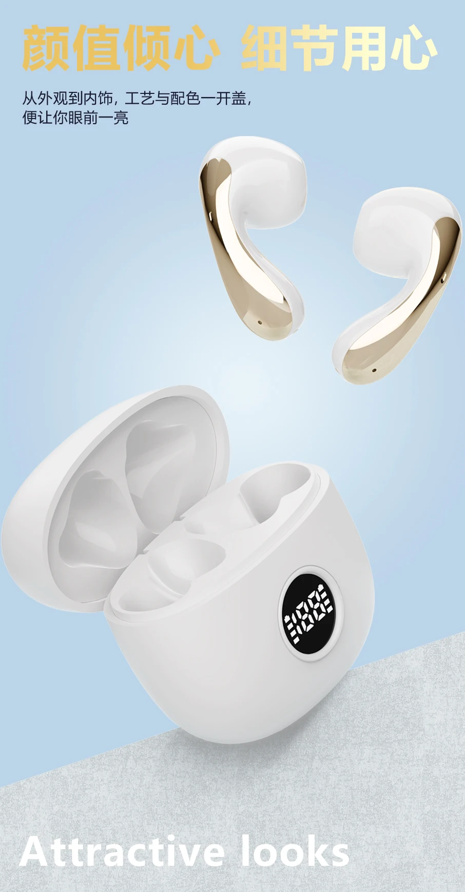 TWS Earbuds With LED Battery Display New Items Non-Noise Cancelling ...