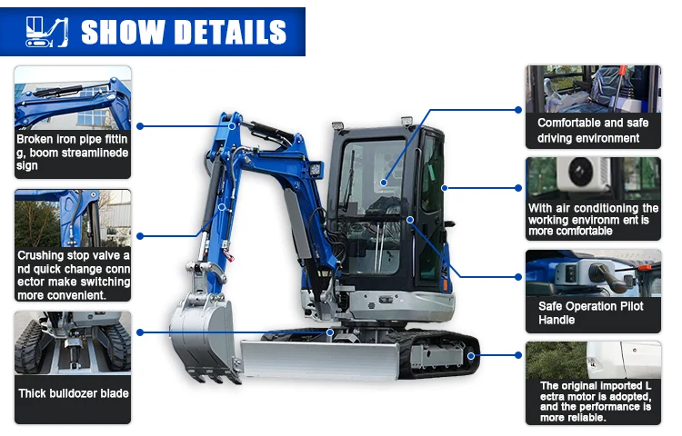 China Minibagger Microbagger Mini Bagger Bager Machine 1t 2 T 2.5t 3t ...