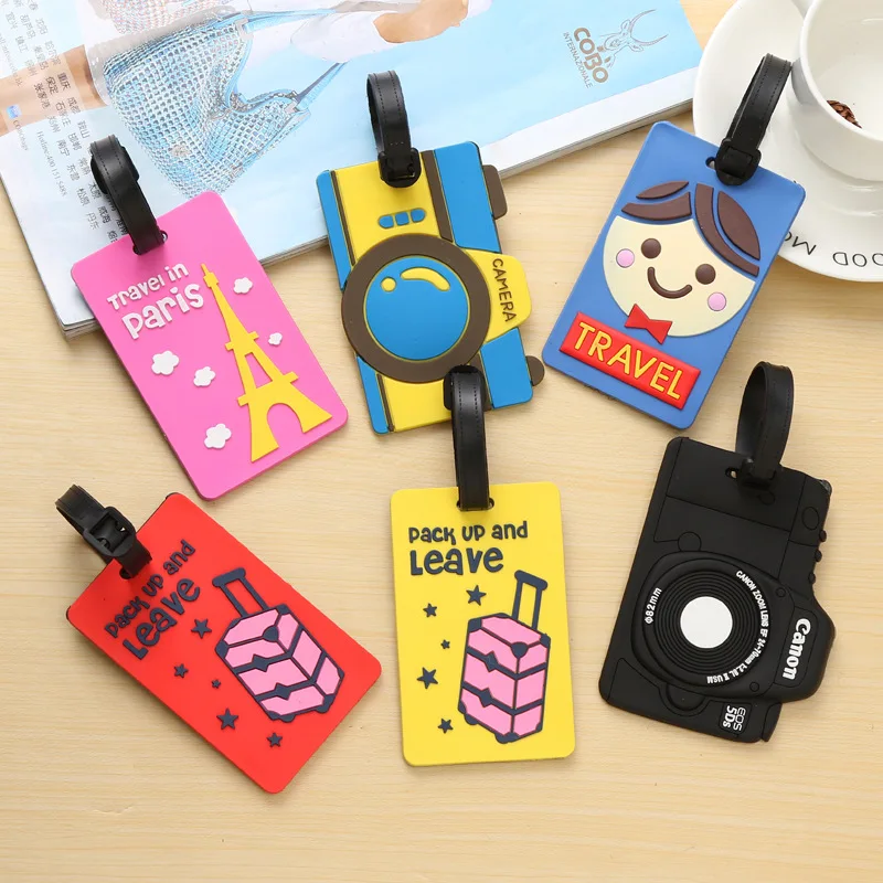Custom Printed Logo Travel Airline Suitcase Blank Personalized Name Tags Strap Pu Luggage Tag ...