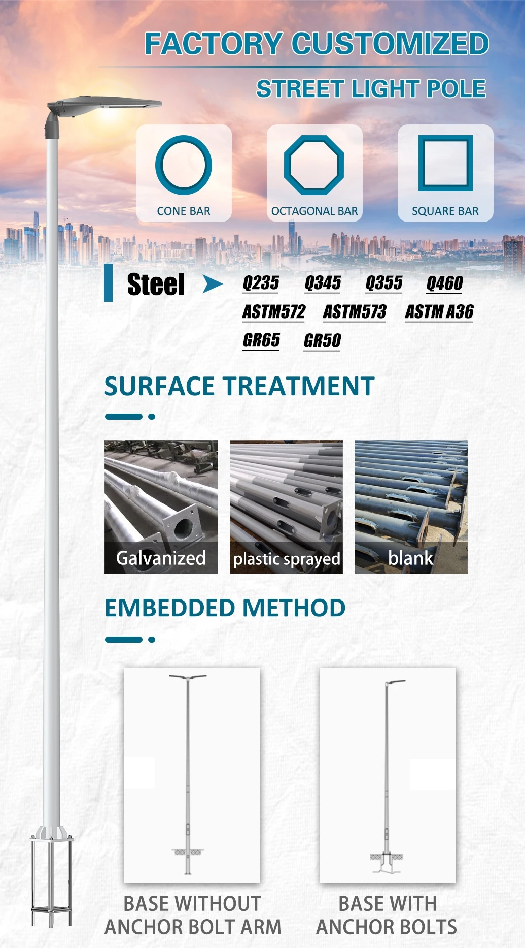 Galvanized 9m Galvanized Street Light Pole Prices - Buy Street Lights ...