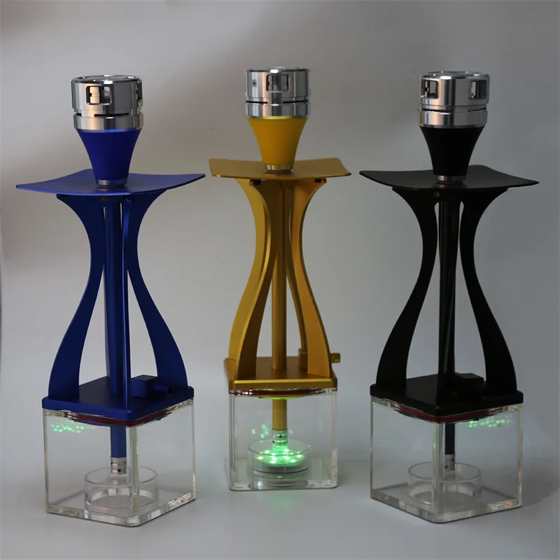 Hookah Set Baseball Style Wood Aluminum Alloy Shisha Silicon Hose Large ...