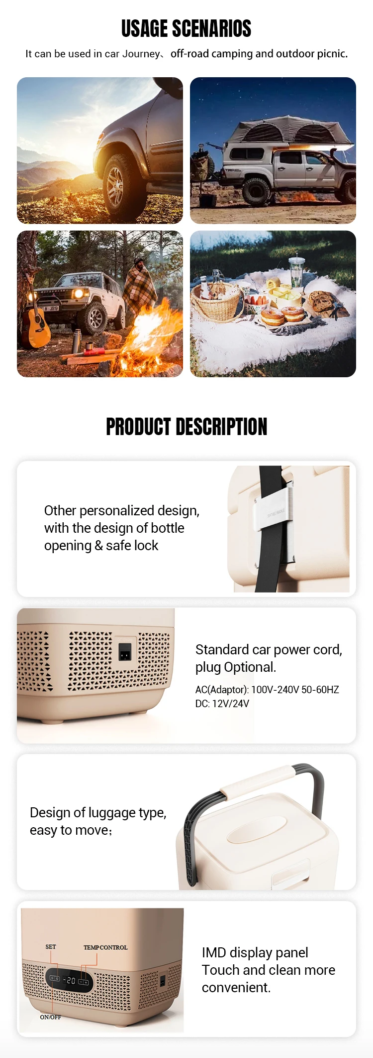 Easy Move Car Fridge With Elegant Handle - Buy Car Refrigerator 12v,12l ...