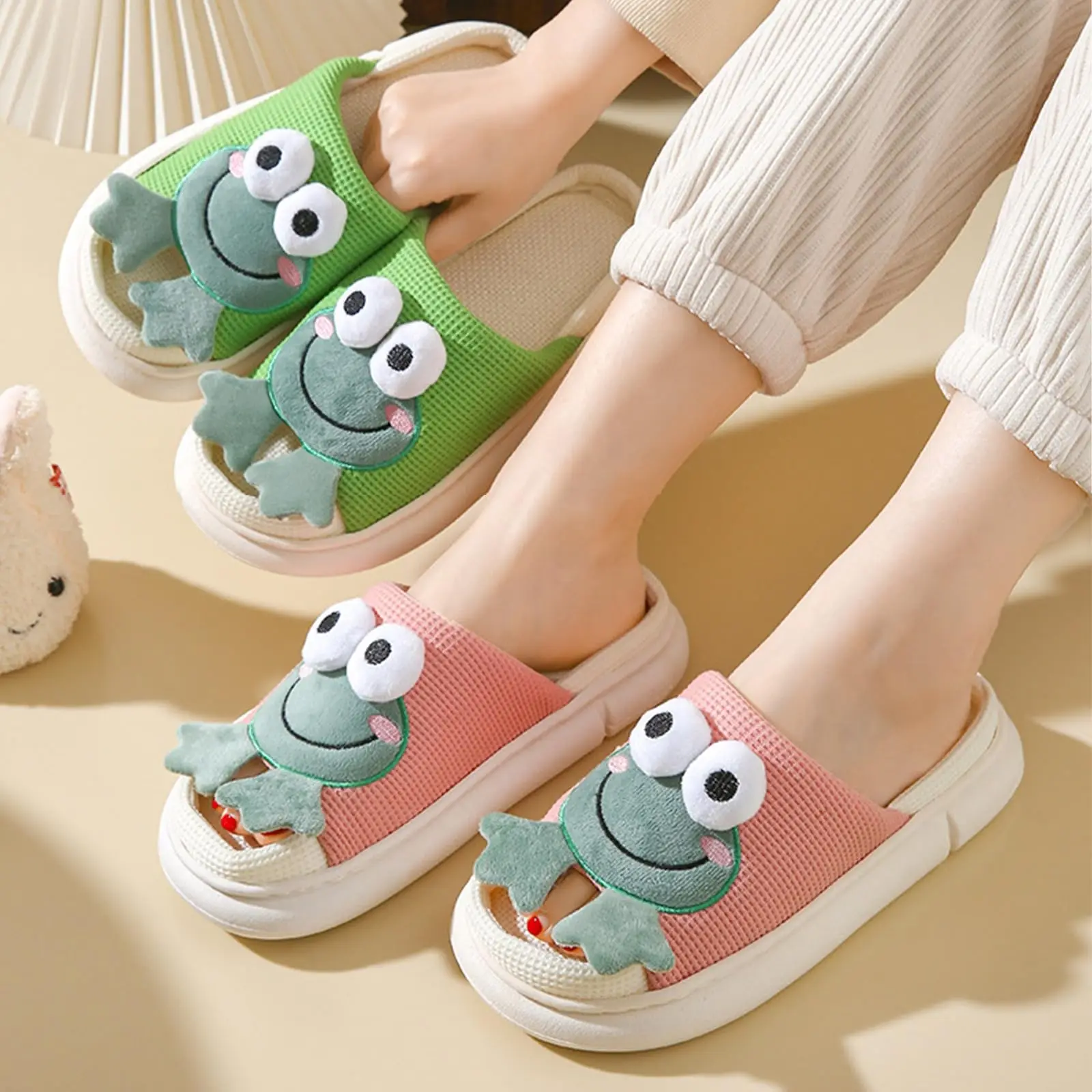 High Quality Cute Animals Cartoon Carrot Frog Slippers For Women Home ...