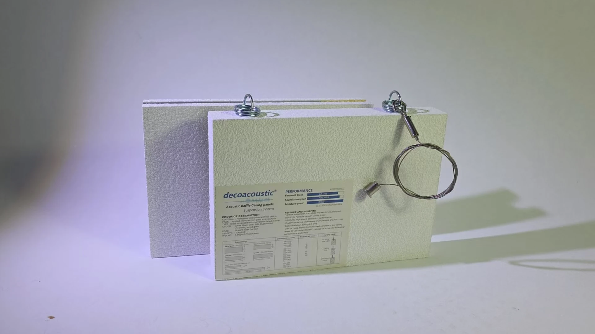 Hanging Absorbing Proof Ceilings Fiber Glass Wool Fireproof A2 Sound ...