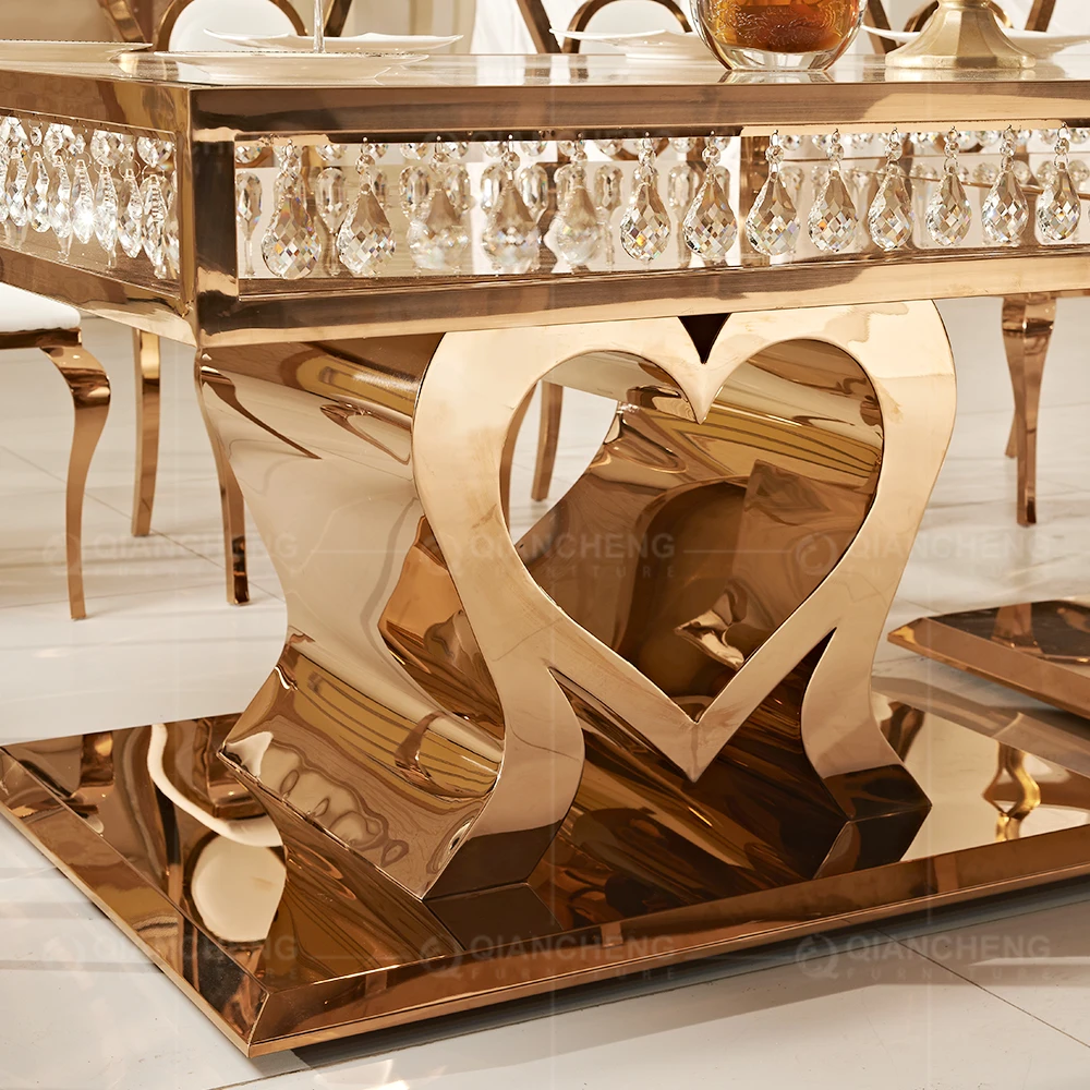 Wedding Decoration Gold Metal Table Centerpieces Crystal Stainless ...
