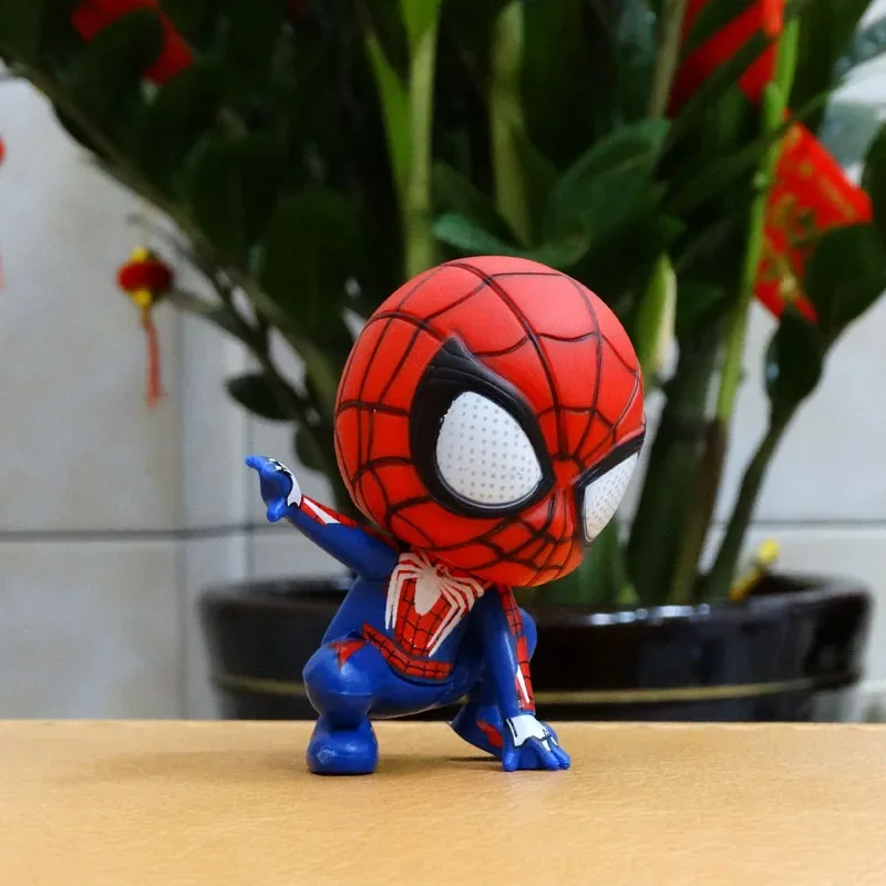 Marvel Spider Man Cute Action Figure Posture Anime Decoration ...