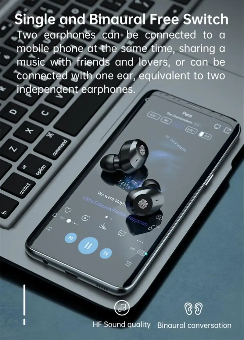 M5 Bluetooth Wireless Gaming Headphones, TWS Earbuds with LED Display ...