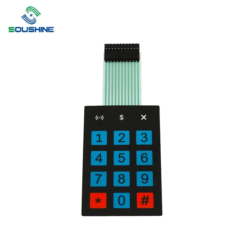 Custom Silicone Rubber Numeric Membrane Keyboard Color Push Button ...