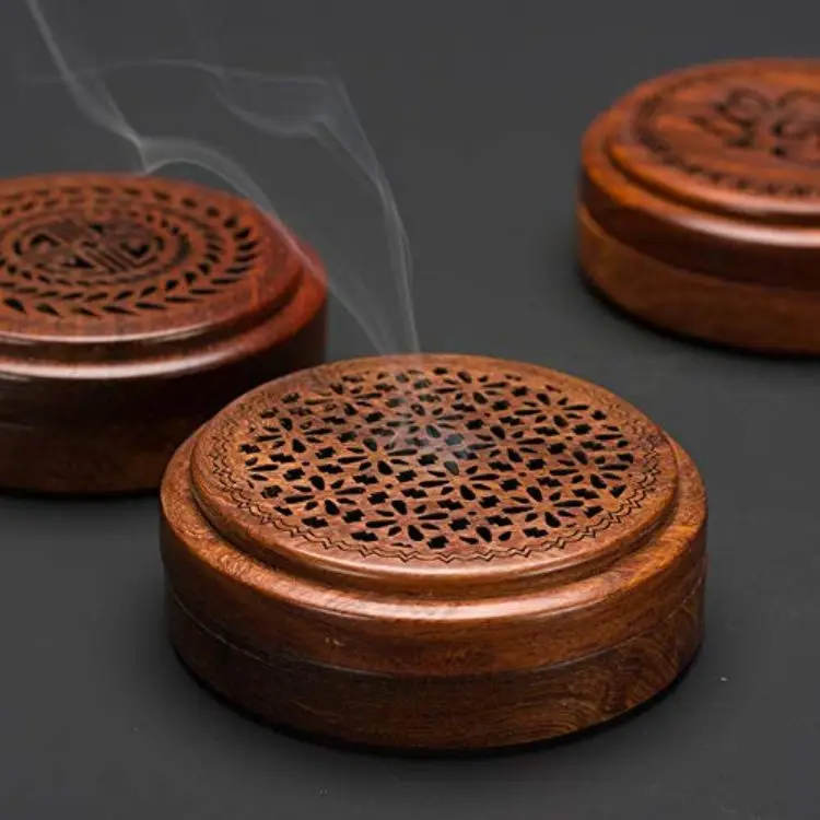 Custom Styles Chinese Solid Wooden Incense Burner Laser Openwork Simple ...