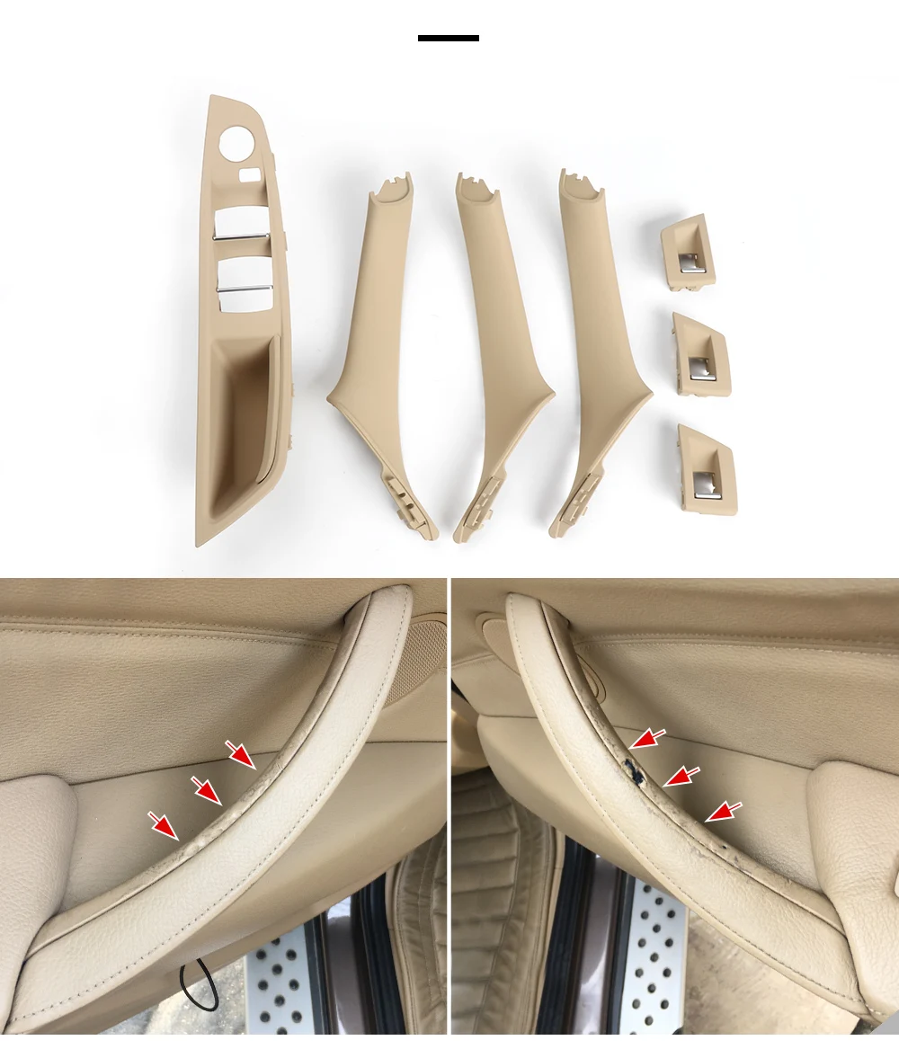 Left Right Side Driver Cars Interior Leather Door Handles 7pcs Full Set ...