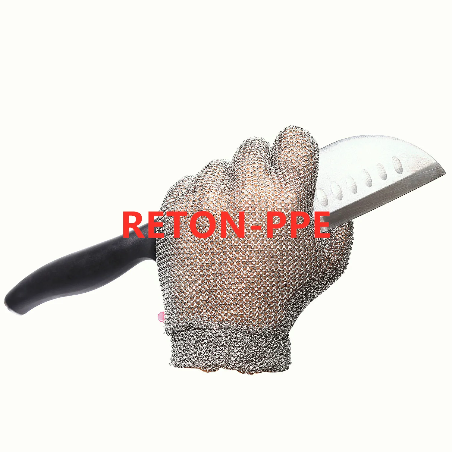 Safety Work Cut Resistant Metal Mesh Gloves Butchery Chain Mail Stainless Steel Ring Mesh Hand ...