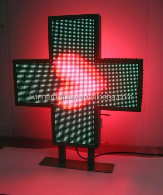 P8 Led Pharmacy Cross Sign Outdoor Full Color 800mm HD 3d Effect ...