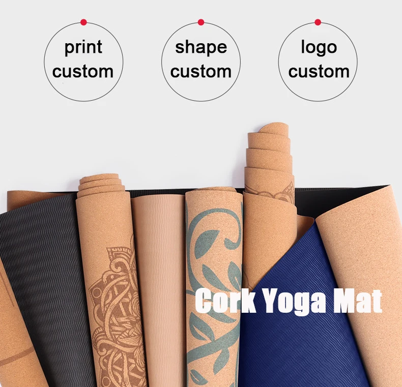 Portable Fabric Extra Wide Tpe Cork Yoga Mat With Position Line - Buy ...