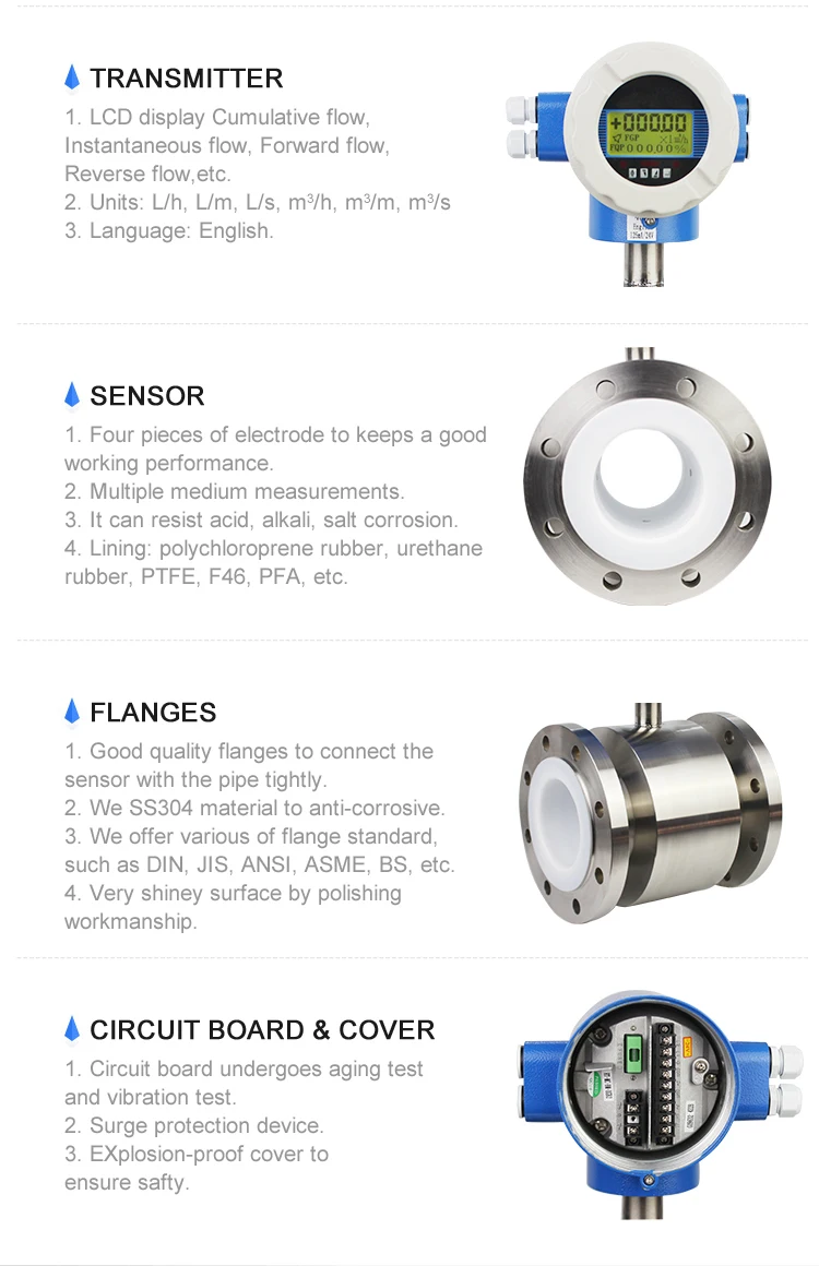 Ss304 Stainless Steel Water Flow Meter Electromagnetic Flowmeter - Buy ...