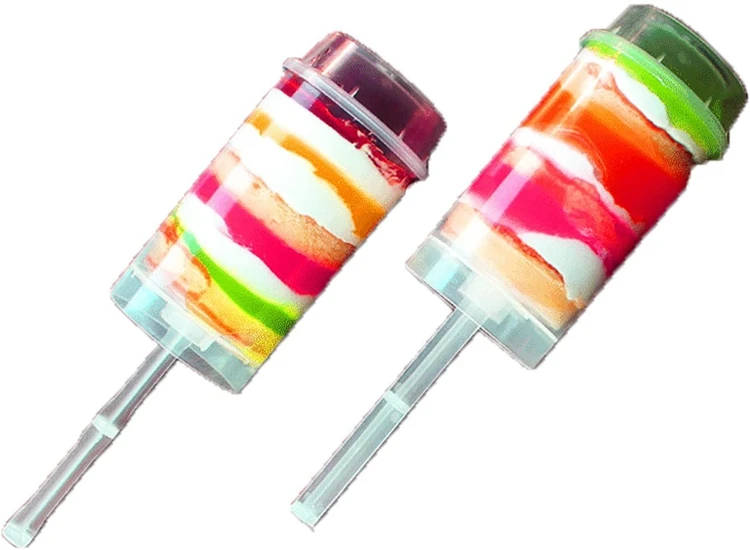 Confetti Poppers Clear Sticks Cake Pops Shooter Plastic Round Shape ...