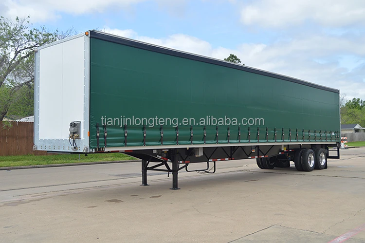 40ft Single Or Double Pvc Curtain Side Dry Van Semi Trailer - Buy Van ...