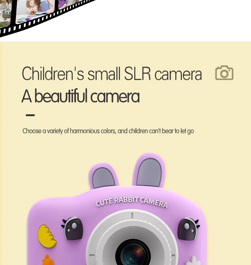 H9s 2.0 Inch 1080p 4800w Cartoon Silicone Shell Camera Cute Rabbit Mini ...