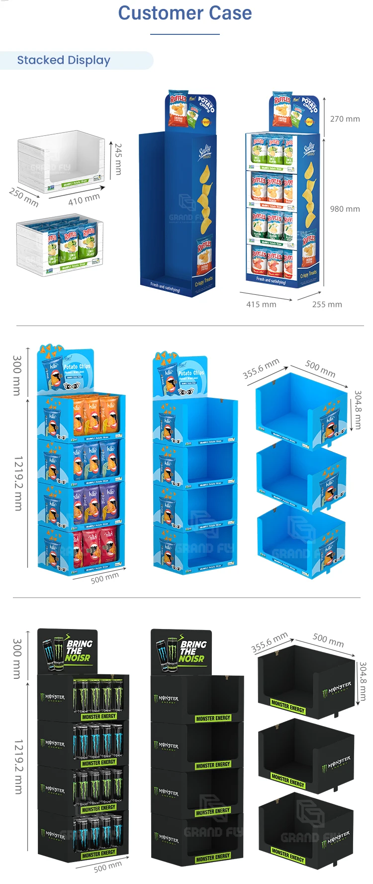 Custom Stackable Cardboard Shipper Display - Eco-friendly