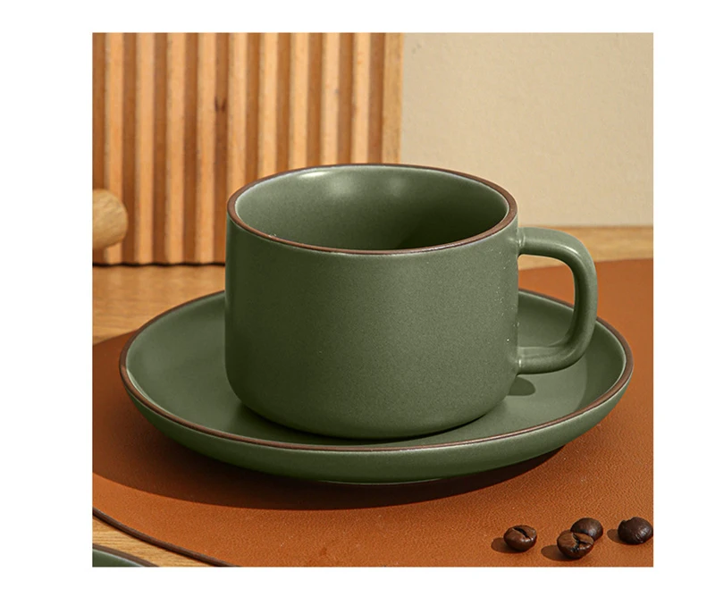 Light Luxury Pottery Afternoon Tea Dessert Mugs Dinnerware Set Green ...