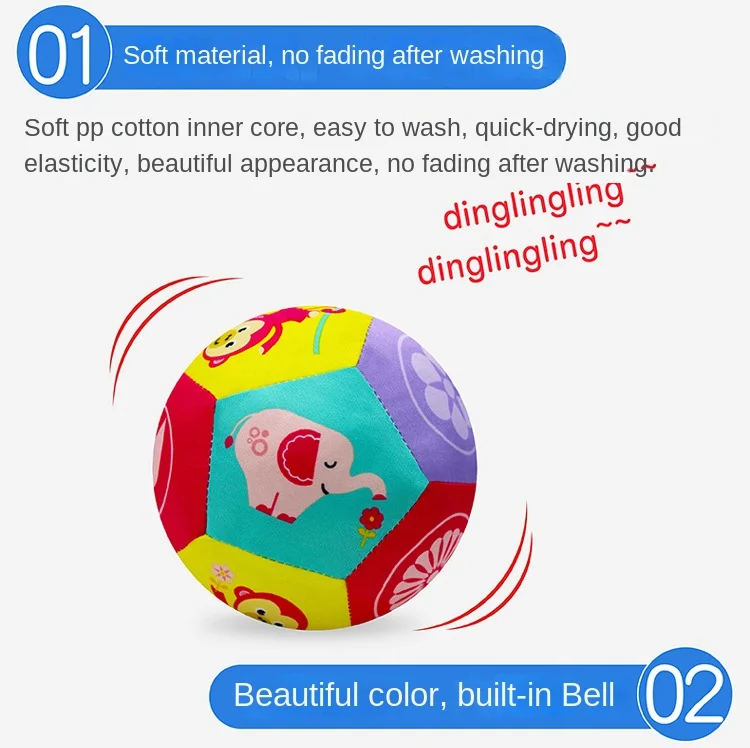 Animal Cognitive Baby's Holding Rattle Ball 4-inch Baby Toy Cloth - Buy ...