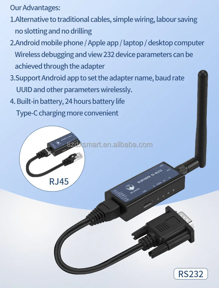 CP26 RS232 to Bluetooth Adapter - Wireless Data Transmission