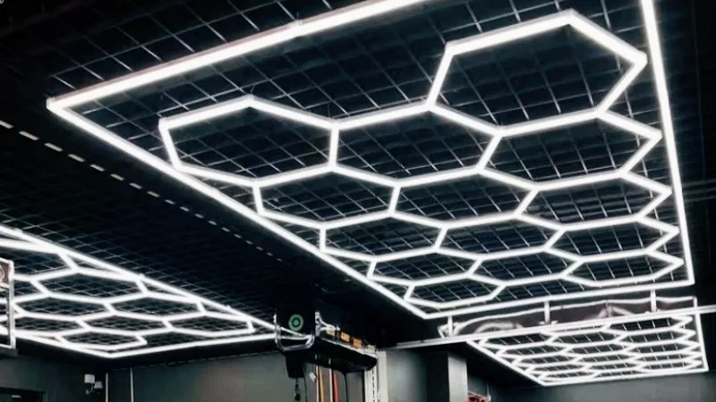 Customized Honeycomb Hexagon Detailing Workshop Ceiling Led Lights For ...