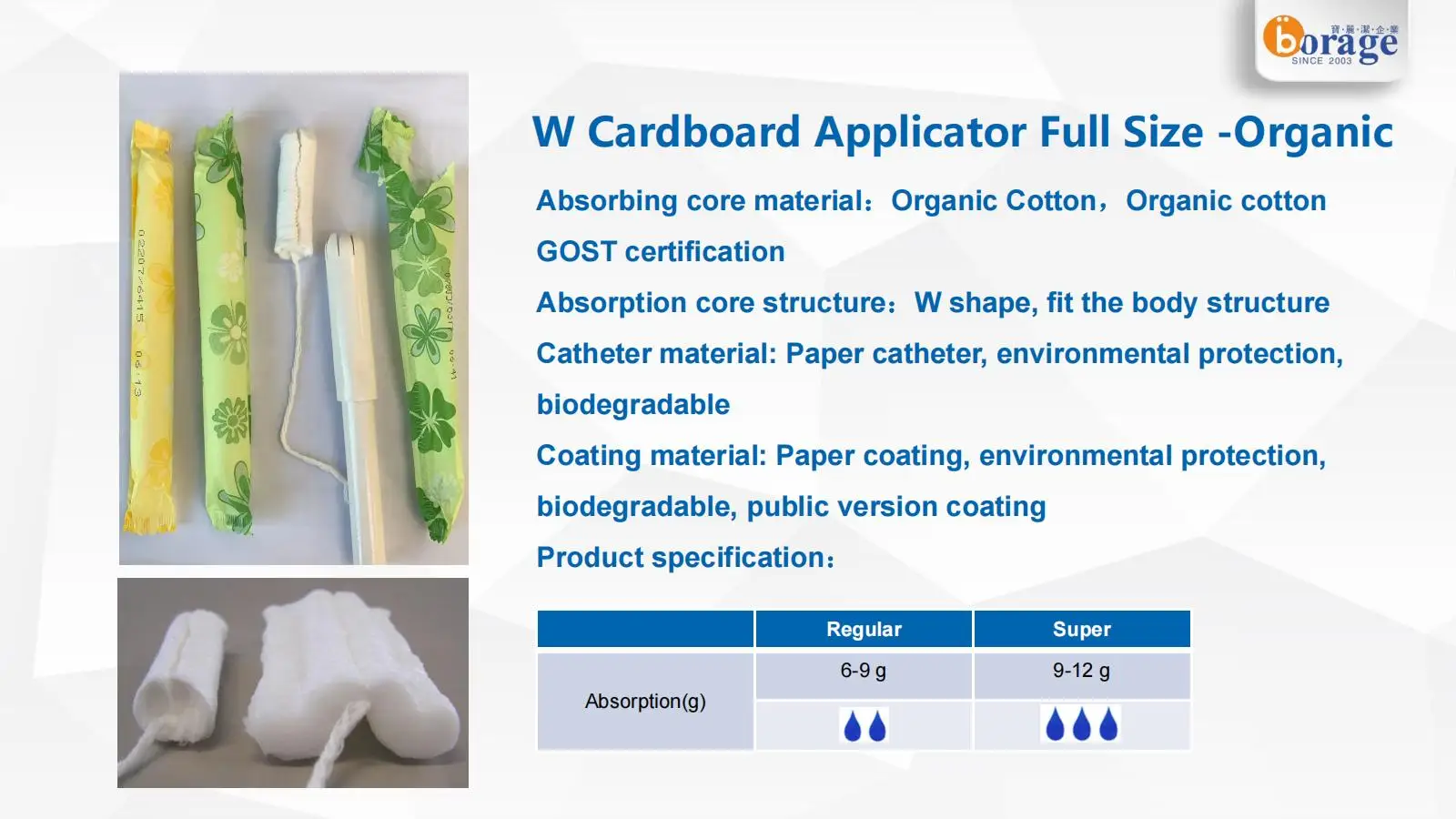 Professional Custom High Quality Feminine Hygiene Tampons