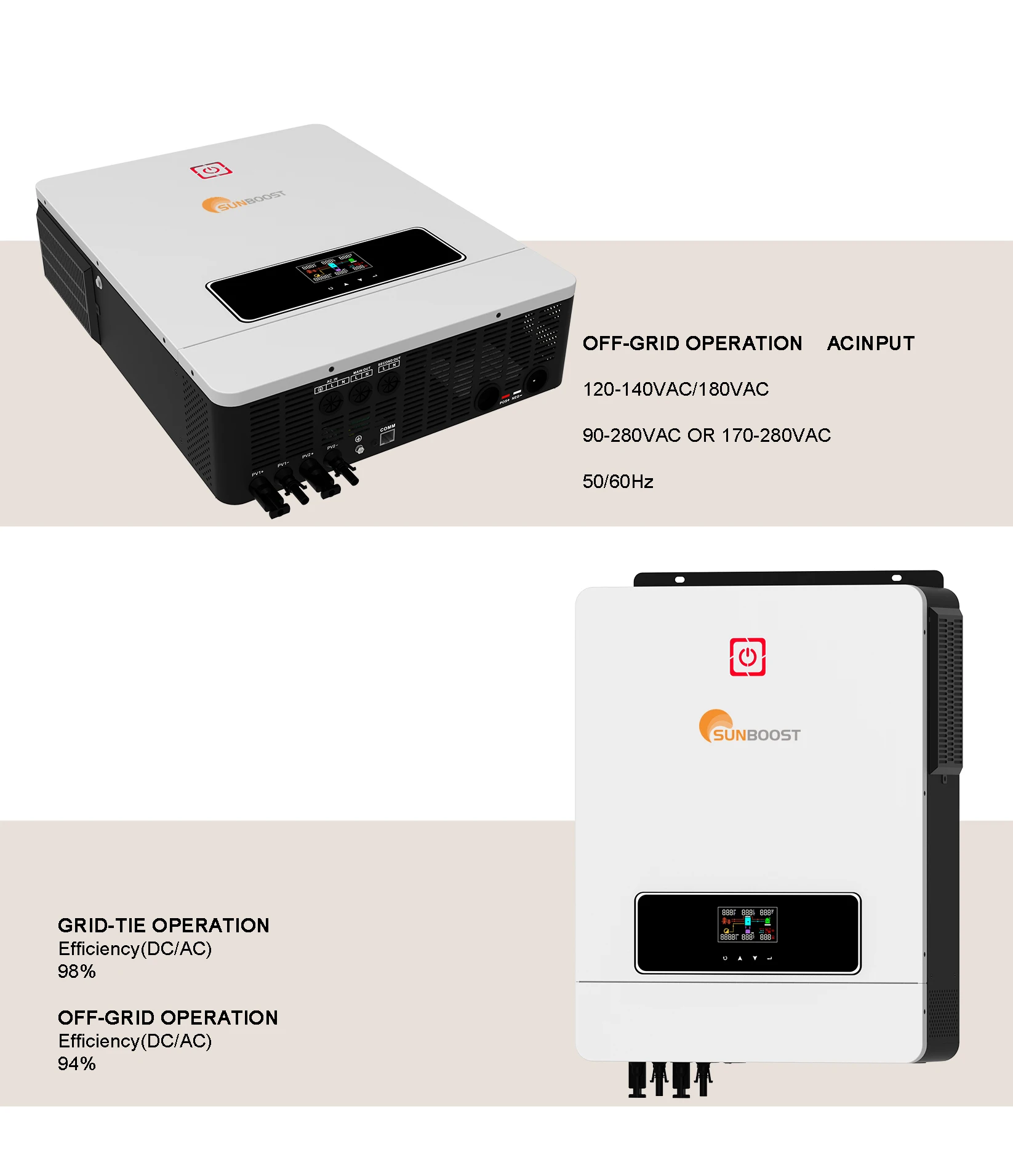 Sunboost Hybrid Solar Inverter - 8KW off Grid Solution